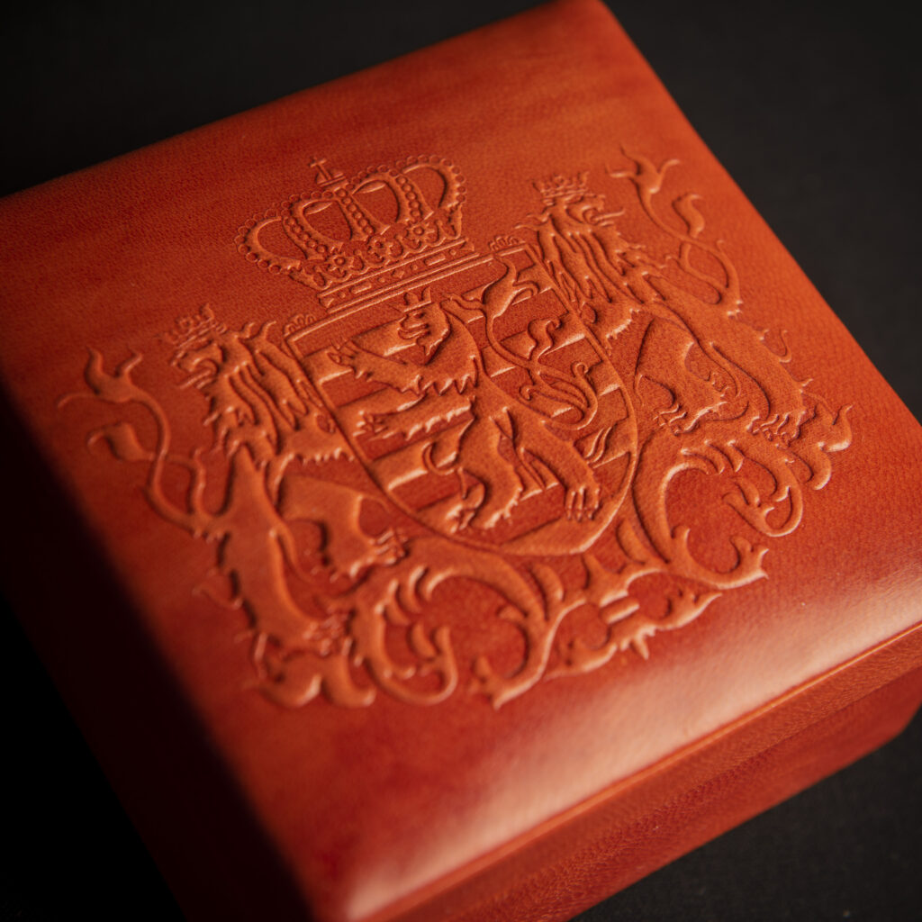 Luxembourg coat of arms" embossed leather box - Museal Editions
